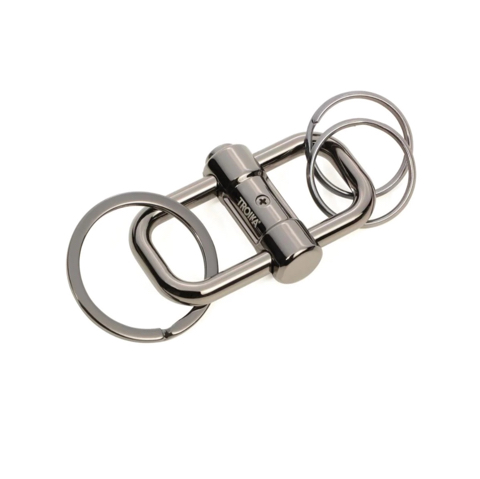 Keyring with 3 rings for keys in 2 sizes, gunmetal - Troika | Интерном